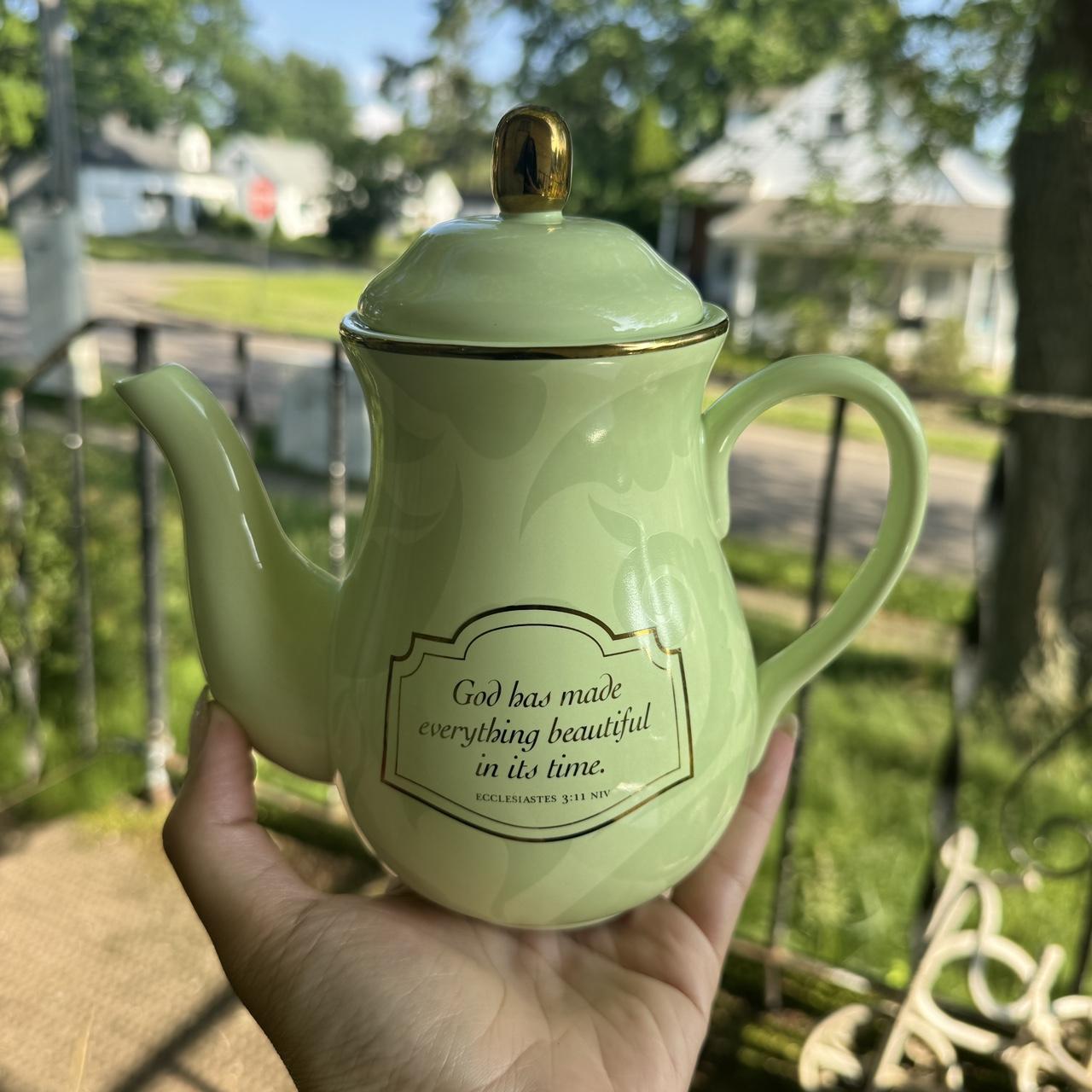 2007 Dayspring Matcha Green Bible Verse Teapot Has... - Depop
