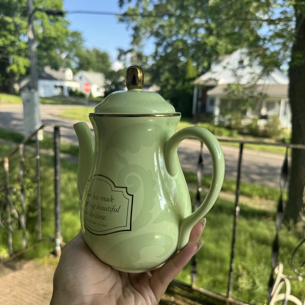 2007 Dayspring Matcha Green Bible Verse Teapot Has... - Depop