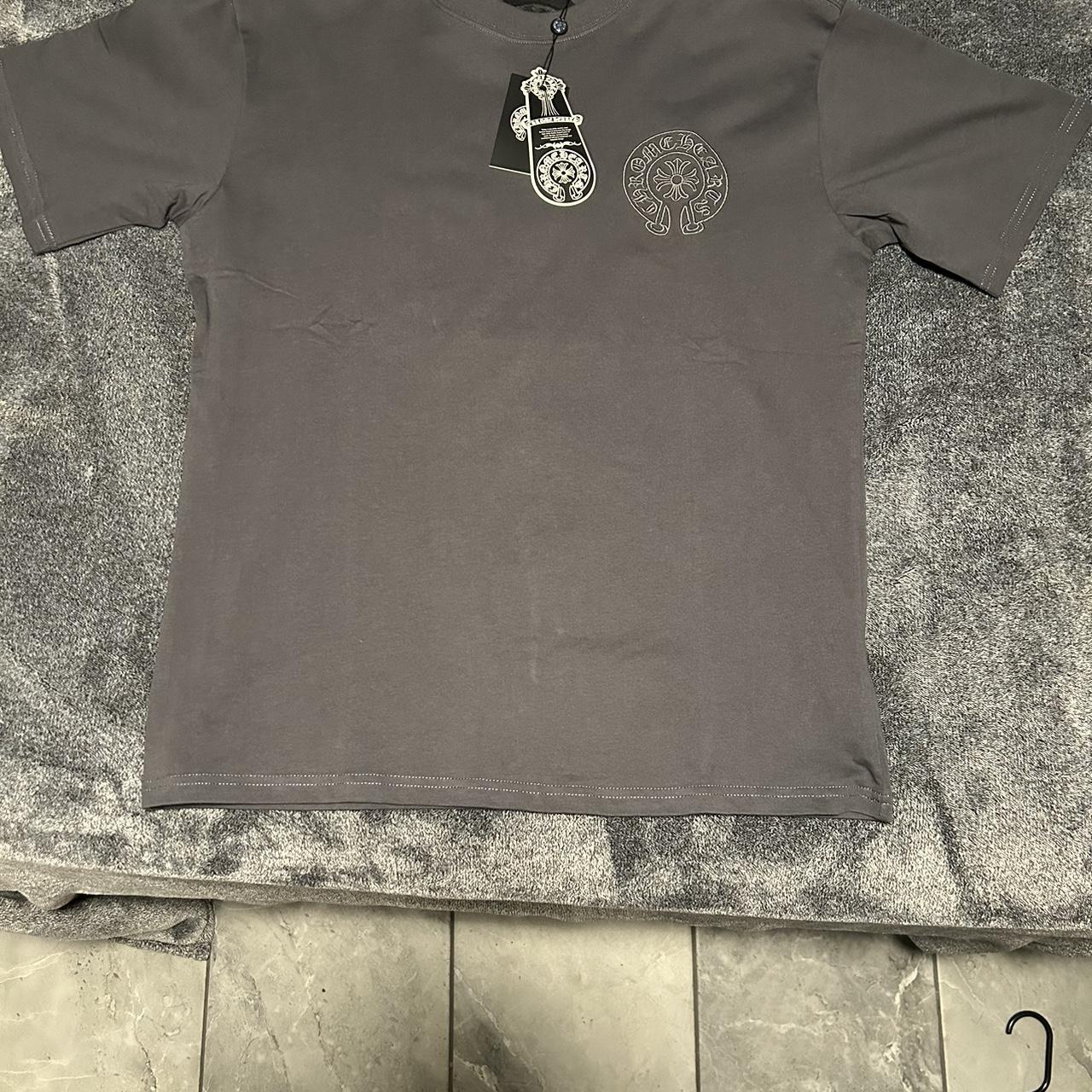 👕💎 Large Grey Chrome Hearts Shirt: Stylish, edgy,... - Depop