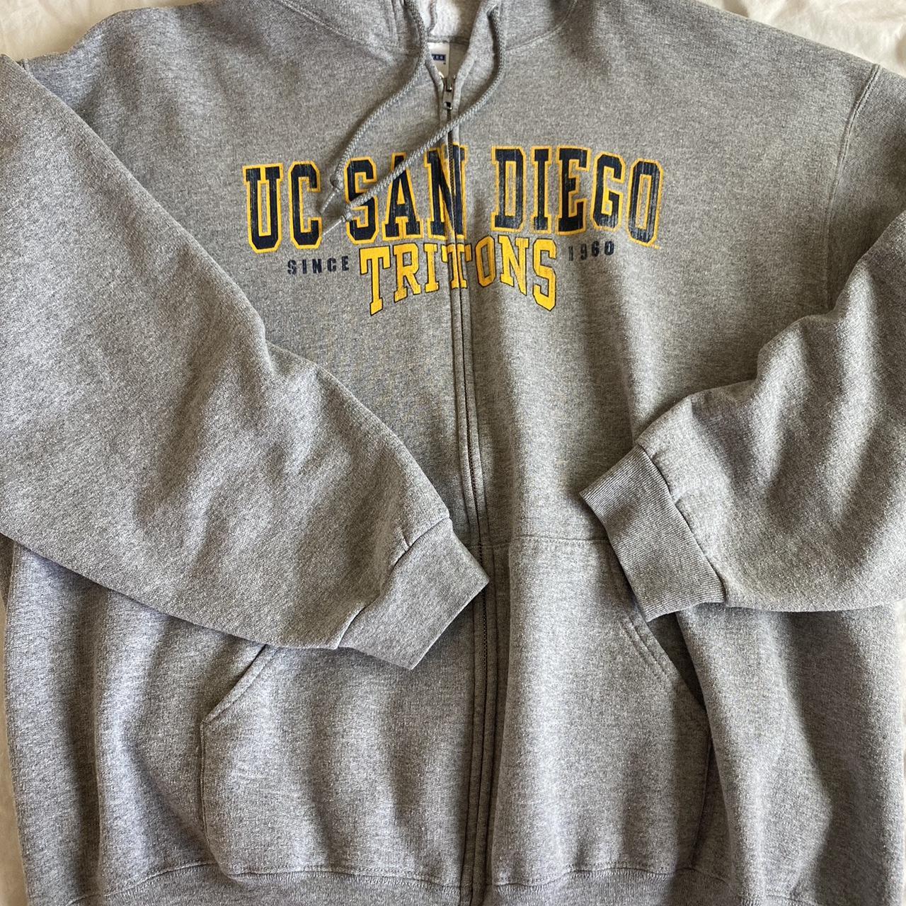 ucsd oversized zip up hoodie size xxl msg me if you... - Depop