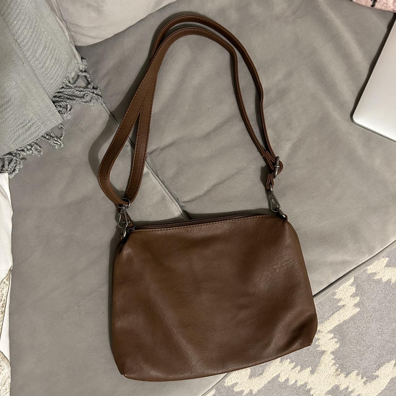 Adorable brown pleather bag This bag is so cute and... - Depop