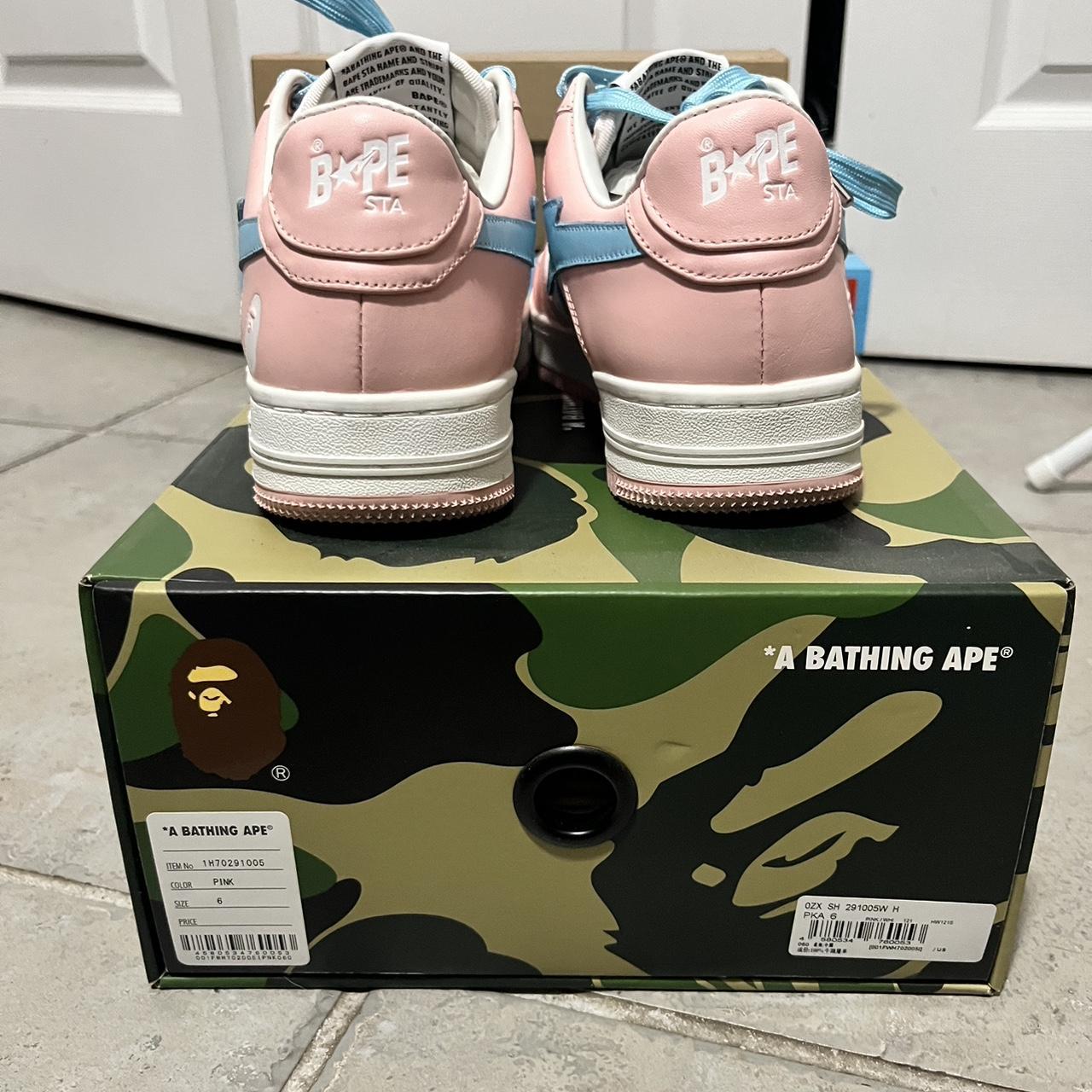 Pink and blue bapestas size 6 men 7.5w run... - Depop