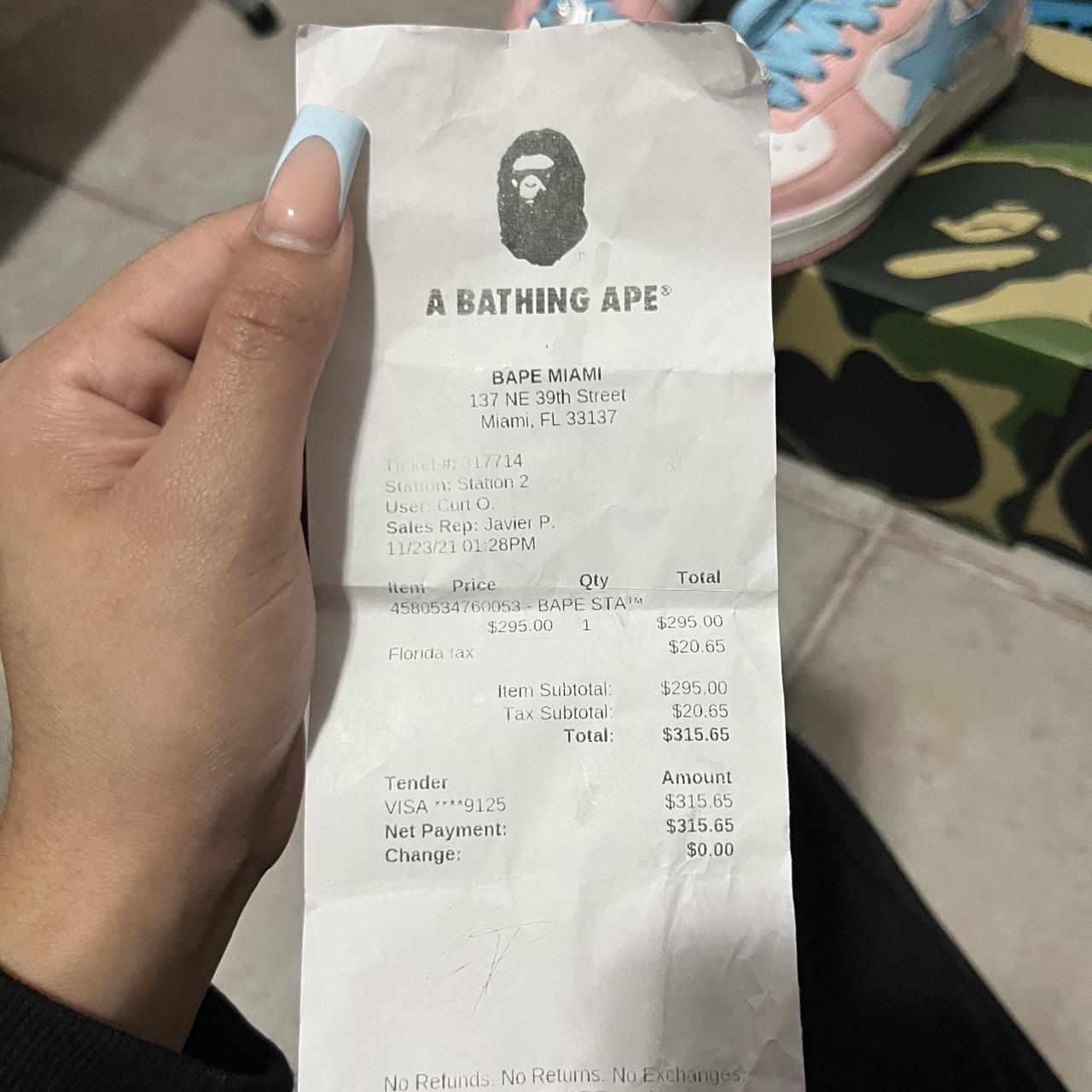 Pink and blue bapestas size 6 men 7.5w run... - Depop