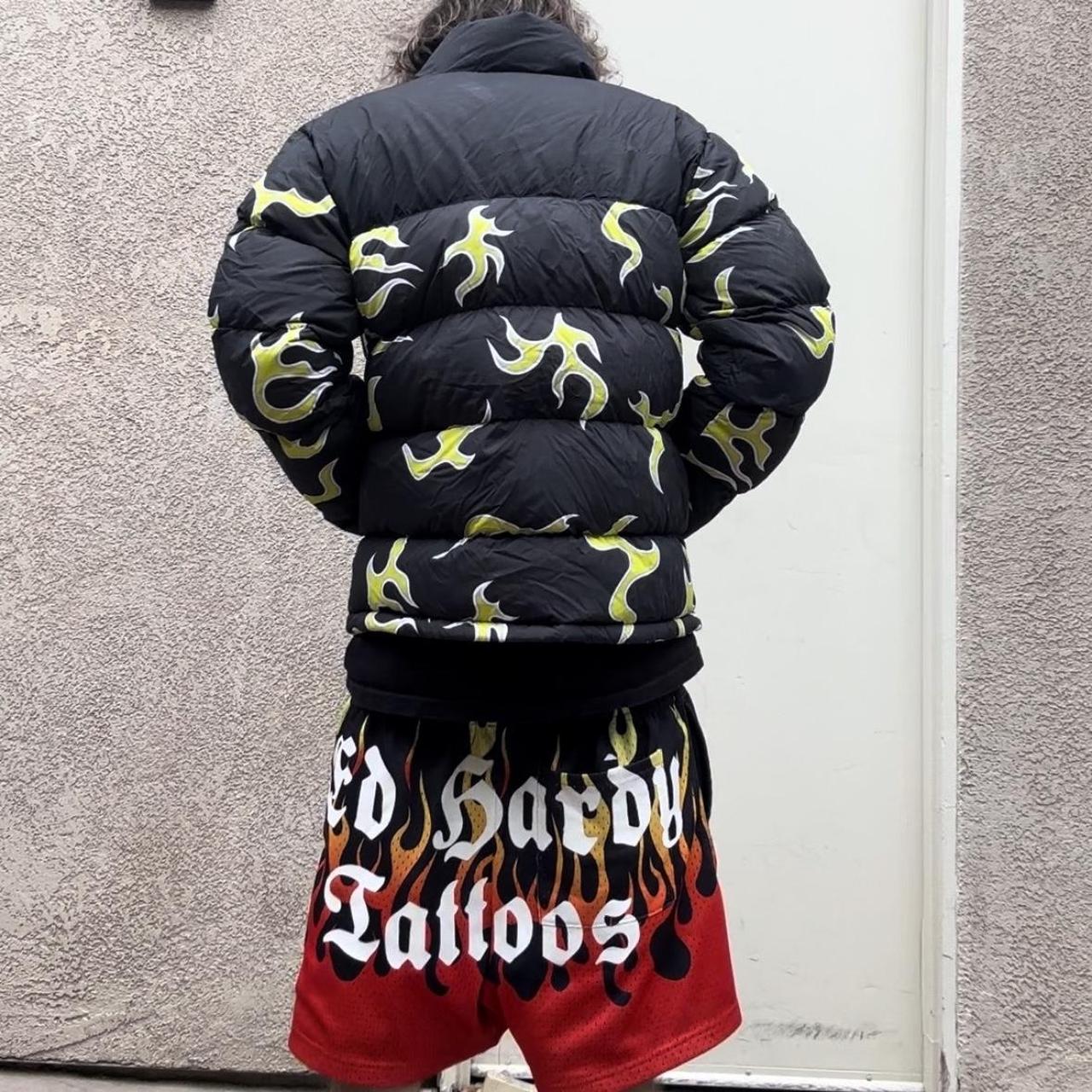 golf wang cherry bomb flame puffer jacket lightly... - Depop