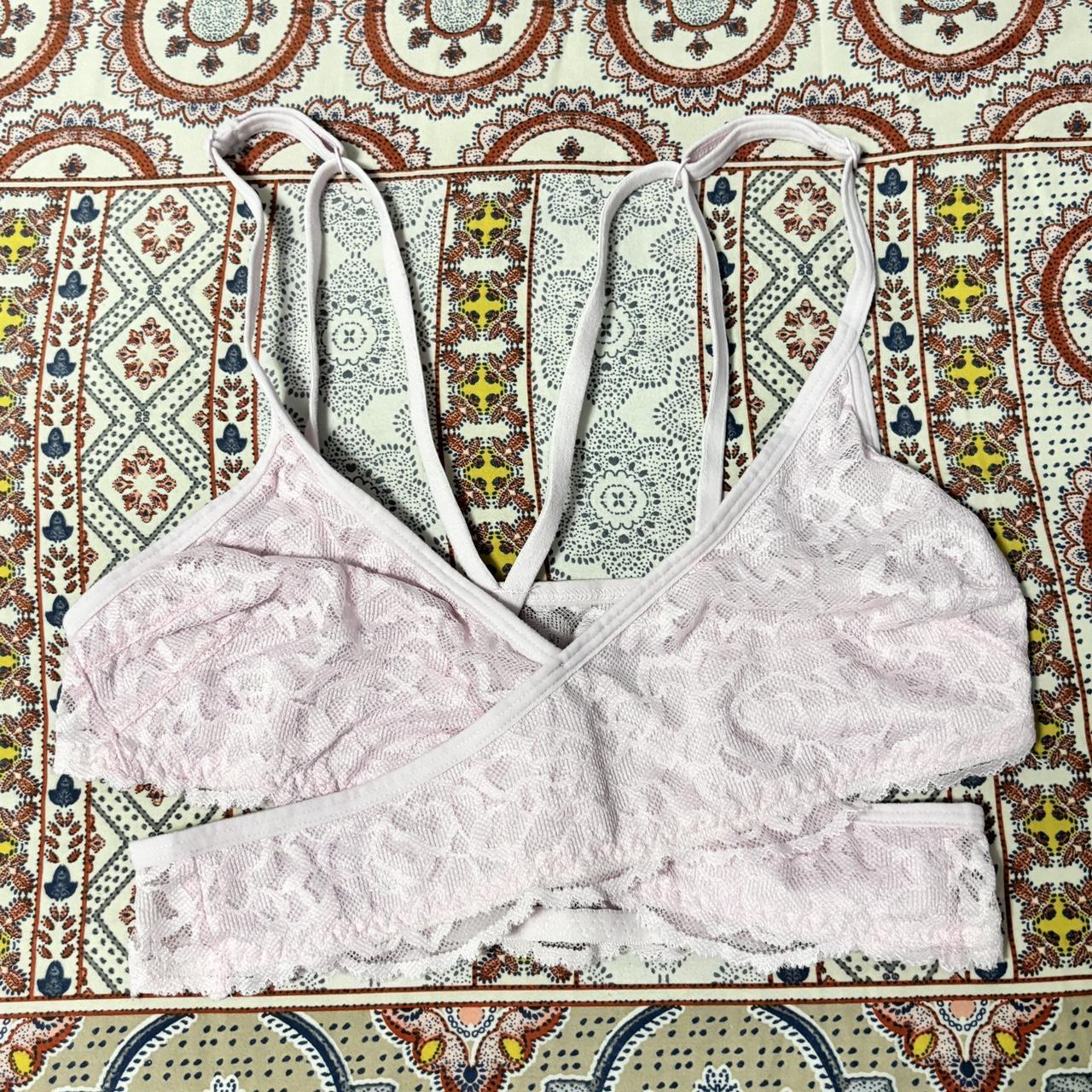 victoria’s secret pink bralette in light pink size... - Depop