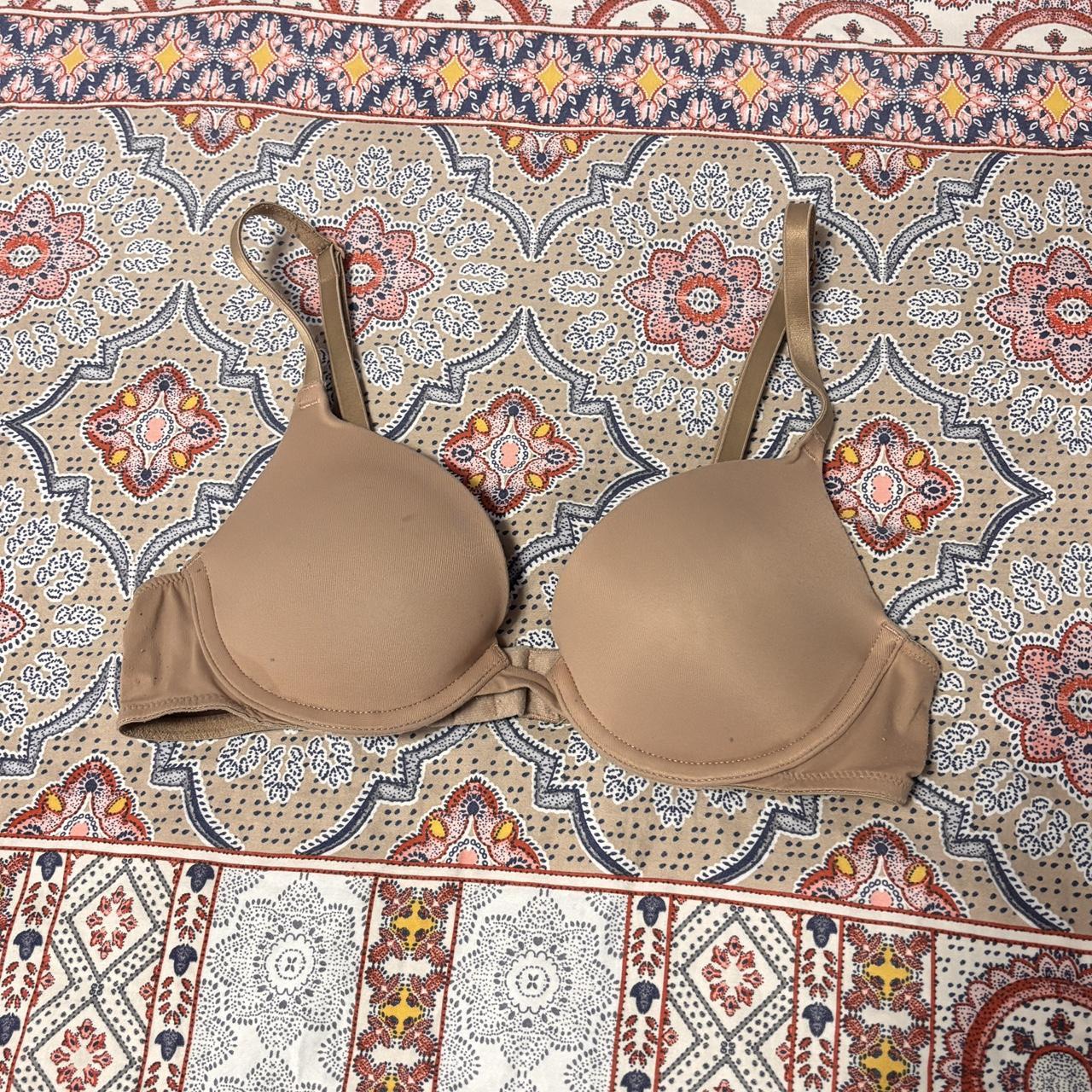 victoria’s secret pink bra in nude size 32aa great... | Depop
