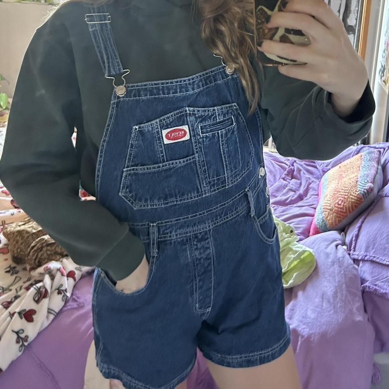 Super cute overalls!!!!!! Revolt short overalls - Depop