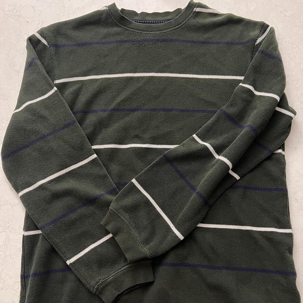 austin men’s green and white sweater sized small no... - Depop