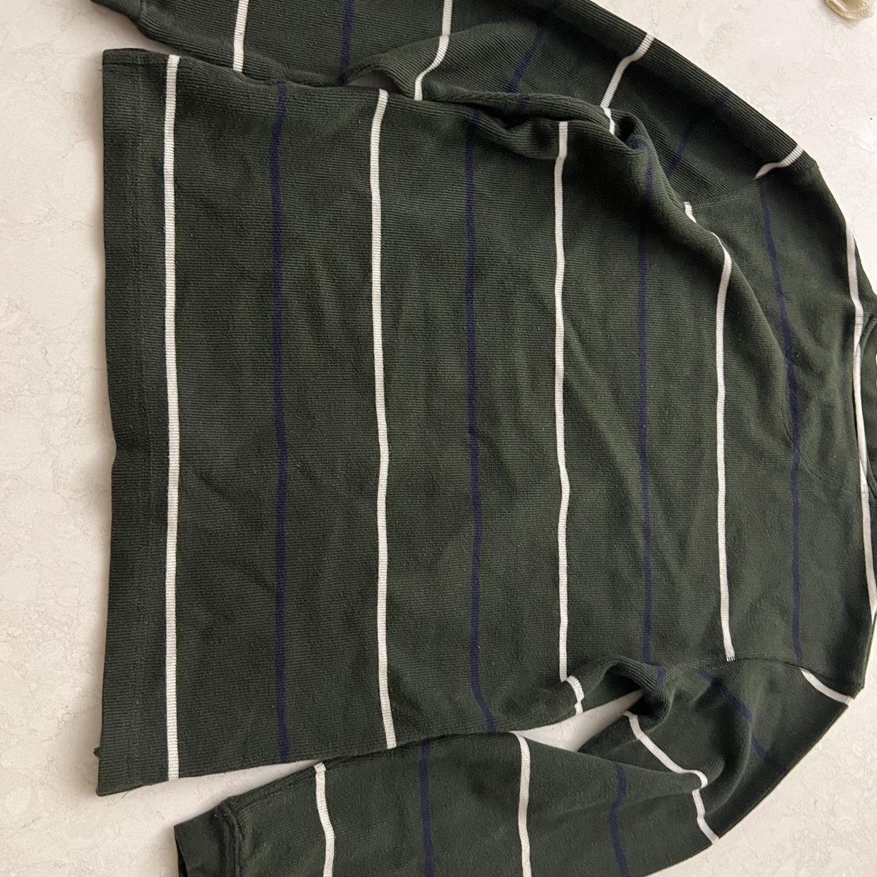 austin men’s green and white sweater sized small no... - Depop