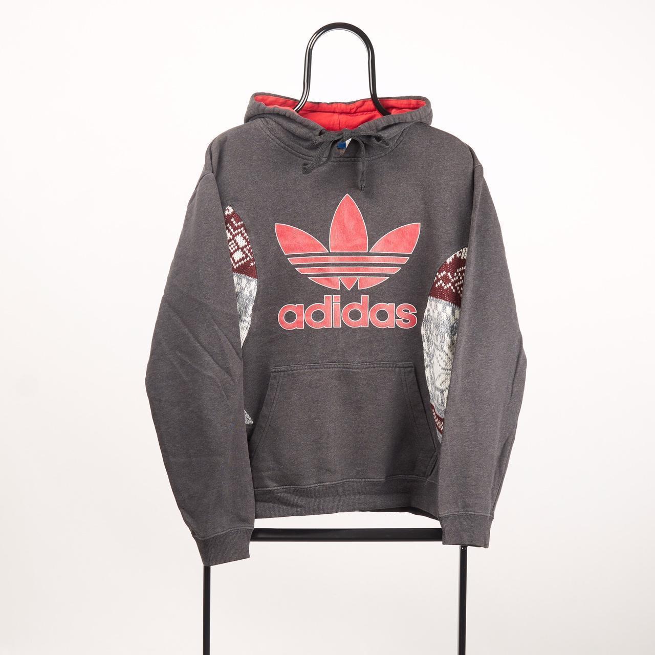 VINTAGE ADIDAS REWORK HOODIE COLOUR: GREY OUR... - Depop