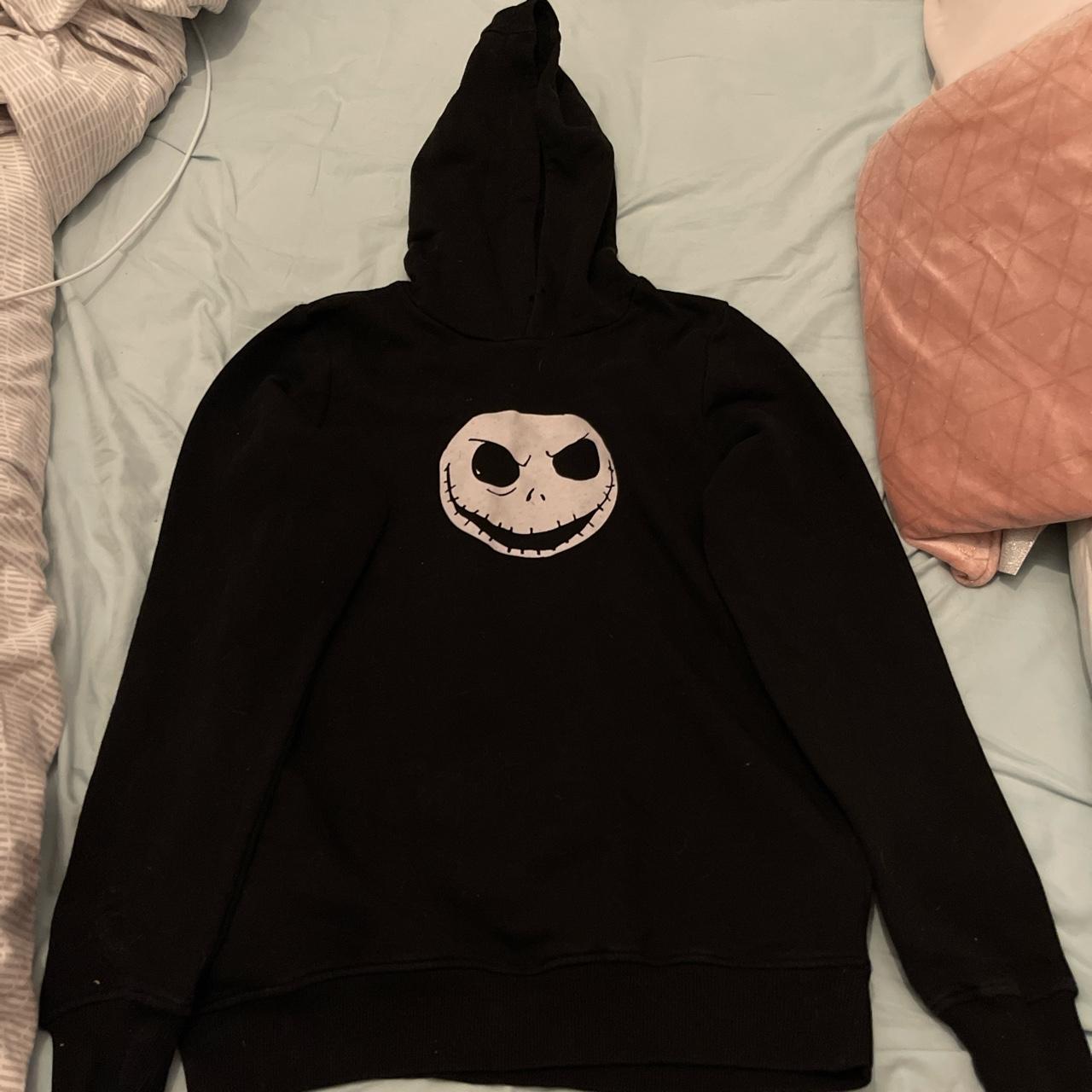 Disney Jack skeleton black hoodie size M fits small... - Depop
