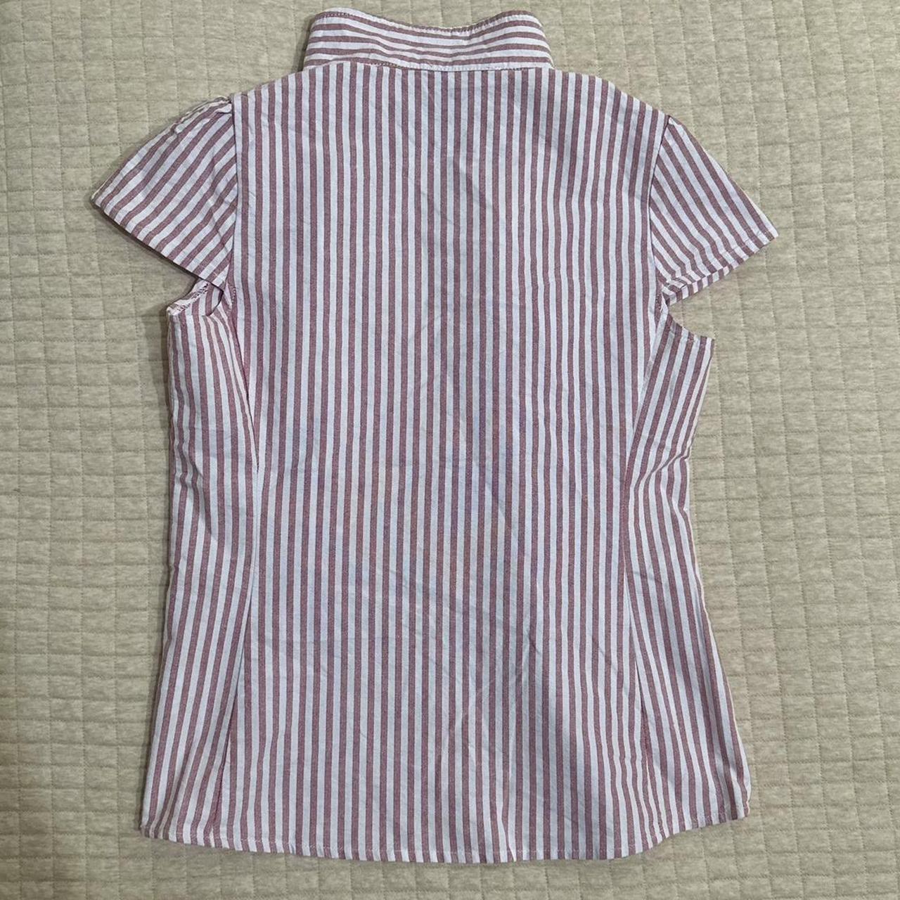 BRANDY MELVILLE RUE SHIRT ⭐️pink and white striped... | Depop