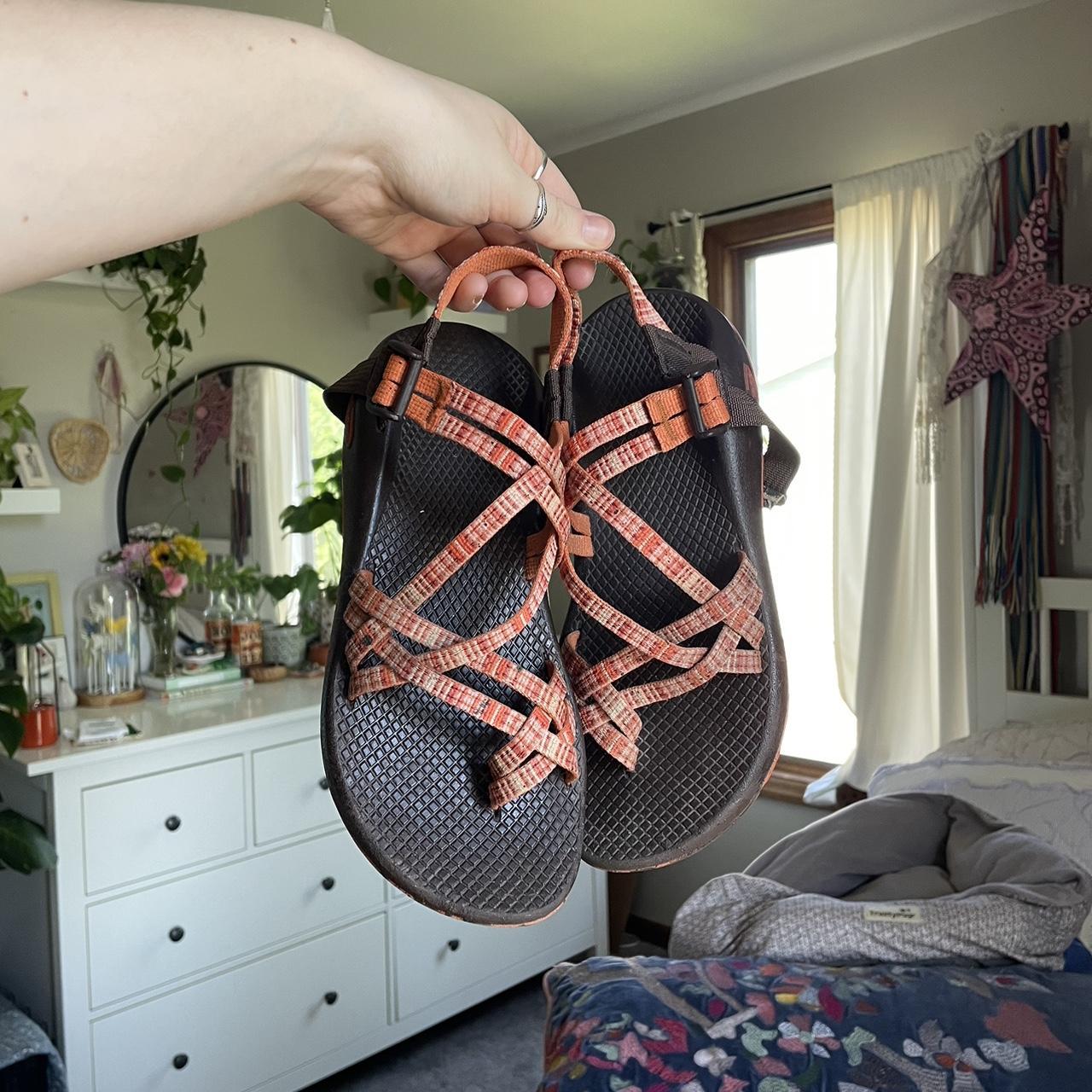 Orange Chaco Sandals Women’s 7 Definitely worn but... - Depop