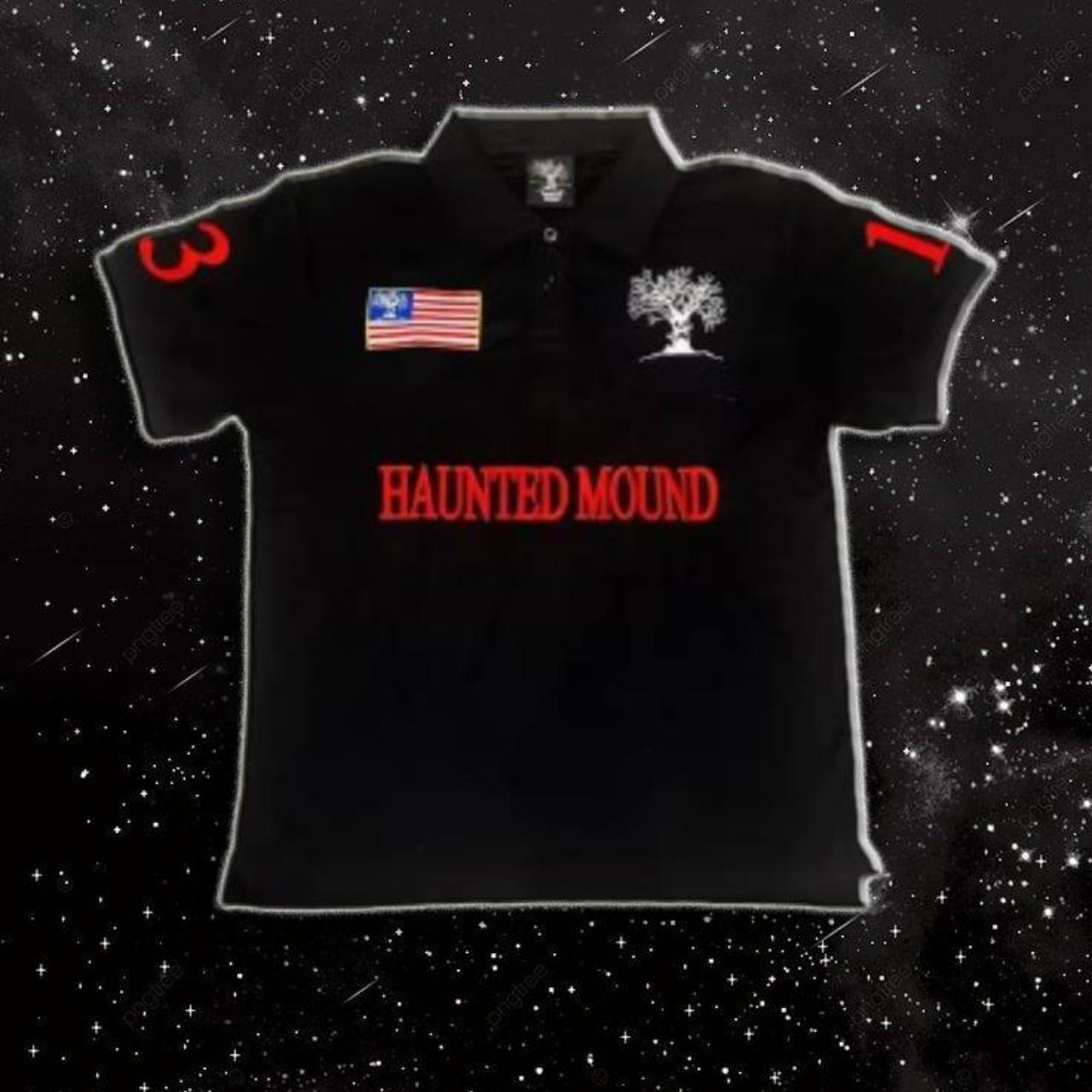 Black Haunted Mound Polo The Haunted Mound polo... - Depop