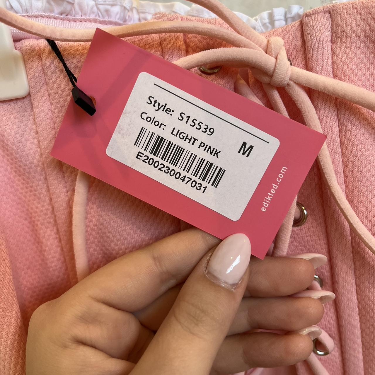 pink edikted lace up corset top 💖💖 size medium NWT... - Depop