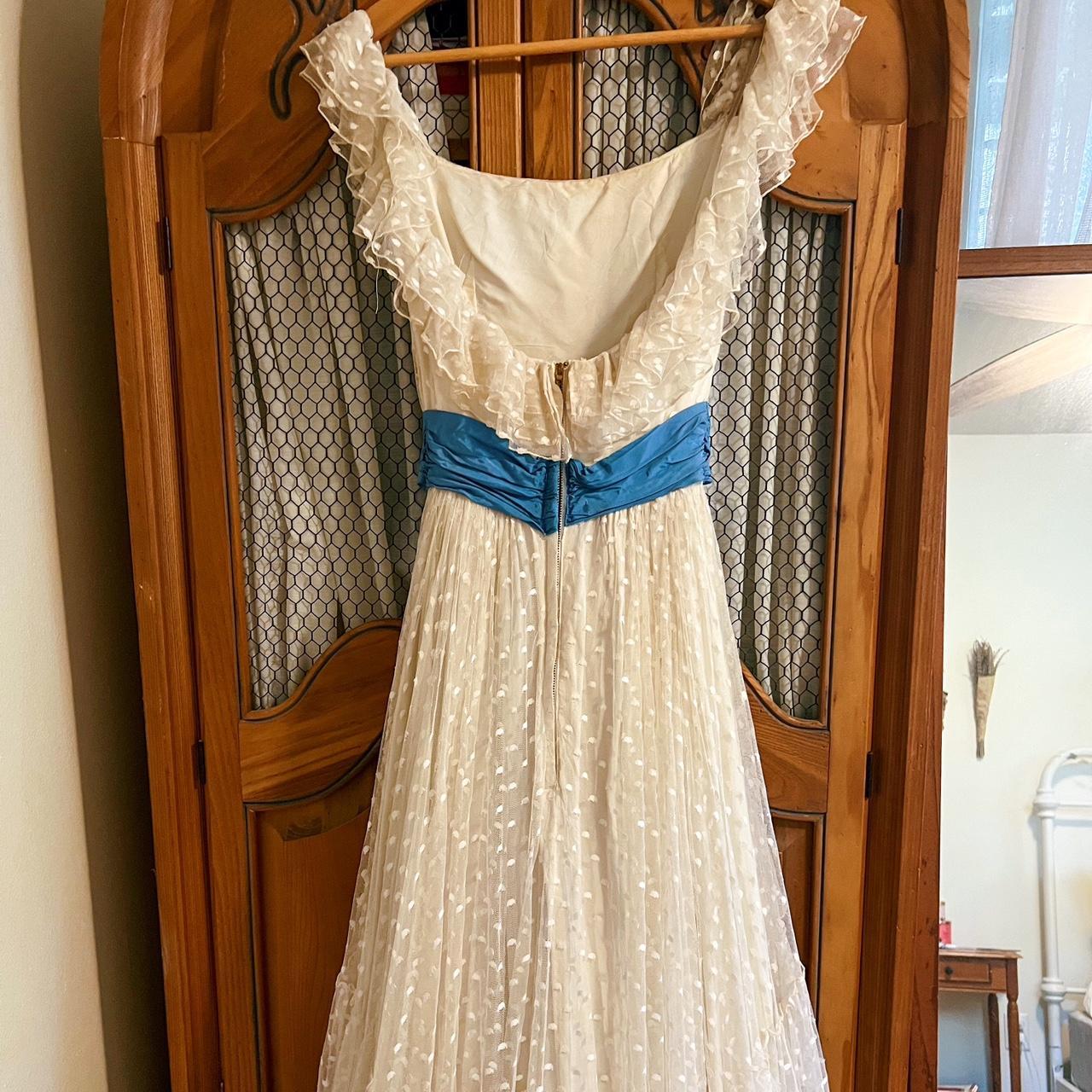 50s Ball Gown Gorgeous white 1950s ballgown... - Depop
