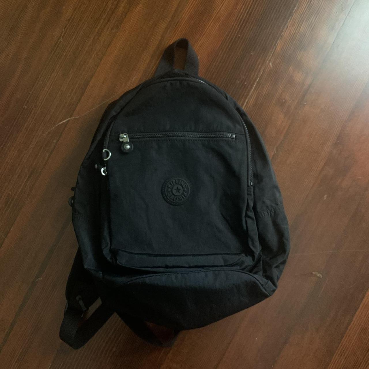 Kipling backpack. black. multiple pockets. like new - Depop
