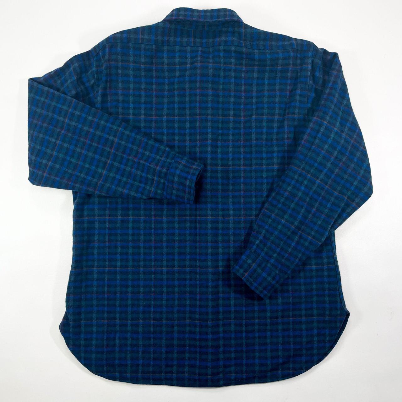 Vintage Pendleton Mens XL Blue Plaid Long Sleeve... - Depop