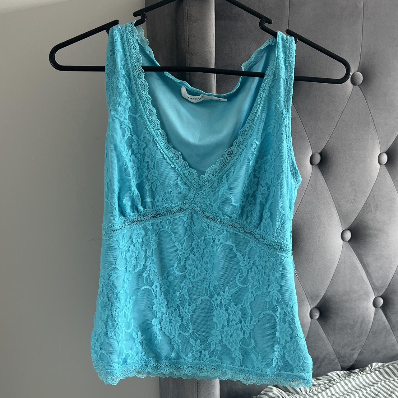 Glassons blue lace cami vest top #glassons... - Depop