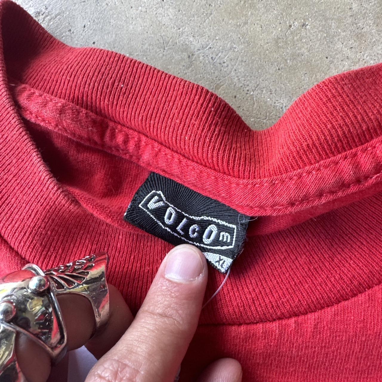 Volcom Men's Red and Black T-shirt | Depop