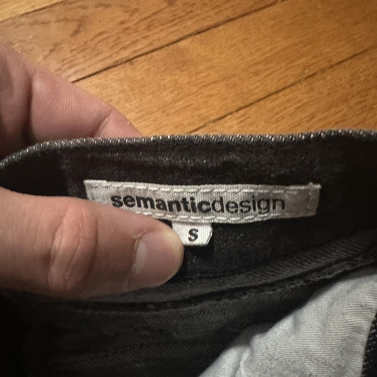 Semantics Design Bootcut Black Denim Pants Size... - Depop