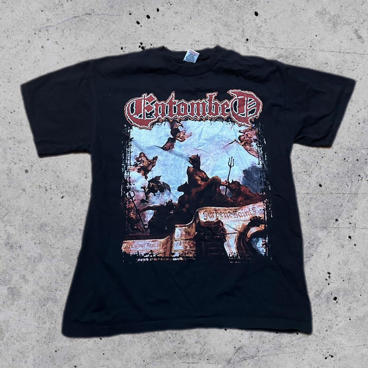 Vintage Entombed Serpent Saint Euro Graphic Shirt... - Depop