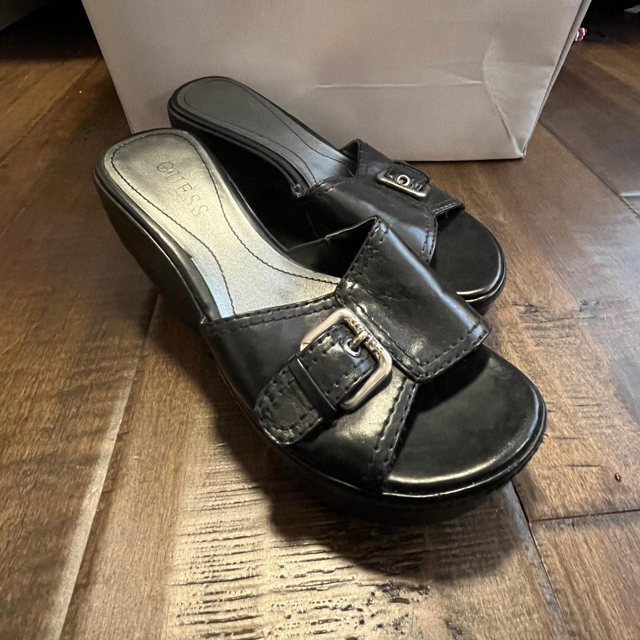 - Black Guess wedge sandals - Best fits a women's US... - Depop