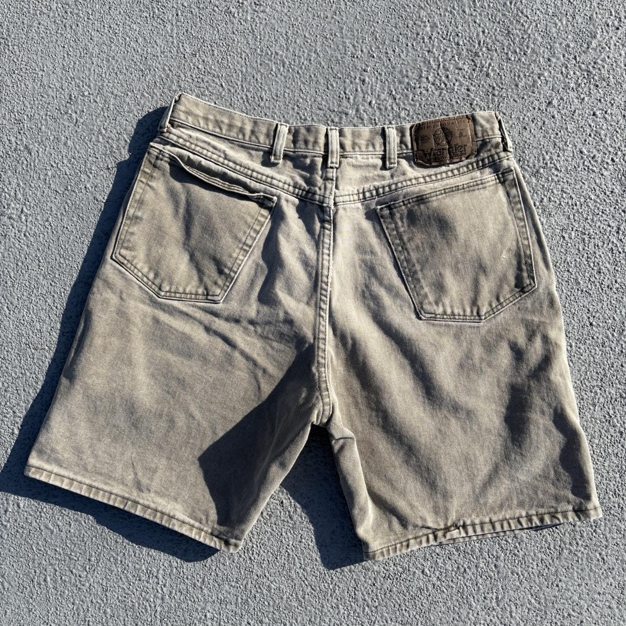 Men’s Tan Wrangler Denim Jorts Super cool unique... | Depop