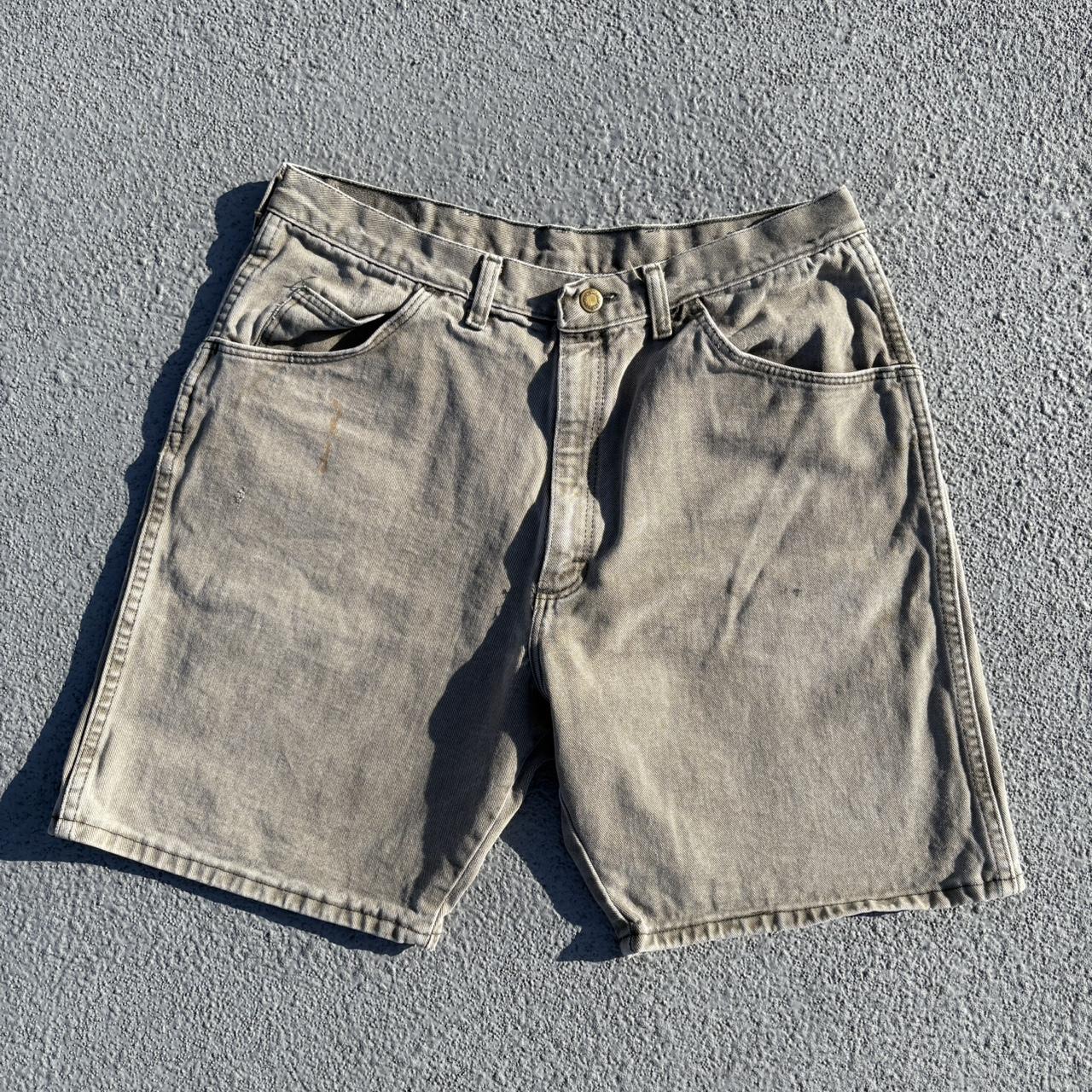Men’s Tan Wrangler Denim Jorts Super cool unique... | Depop