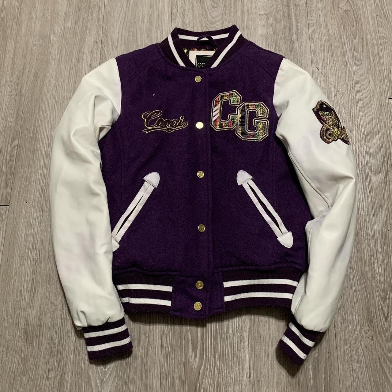 Coogi Women's Purple and White Jacket | Depop