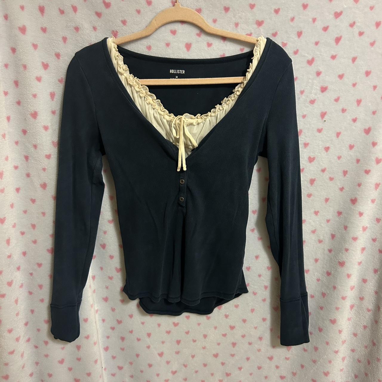 Ruffle crème cami 🩷 Mesh material and stretchy! Blue... - Depop