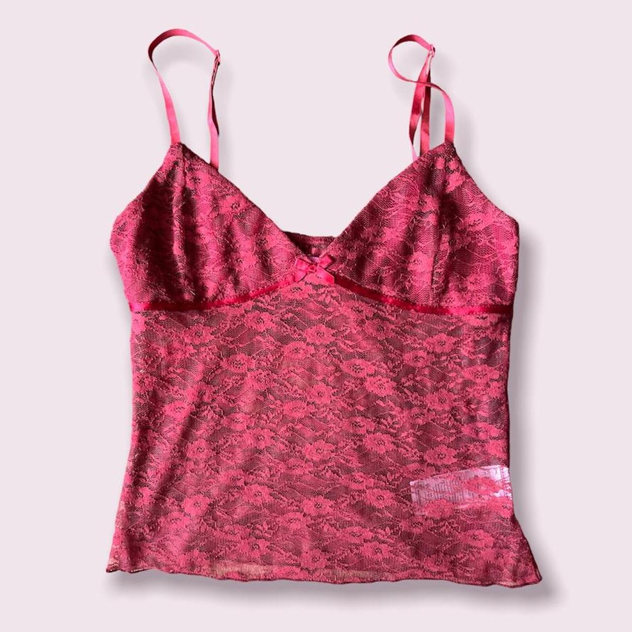 Trendy red edikted lace cami barely worn, in amazing... - Depop