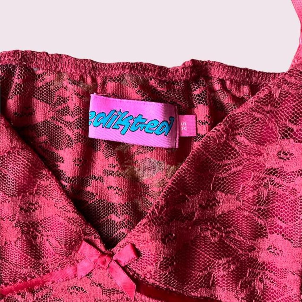 Trendy red edikted lace cami barely worn, in amazing... - Depop