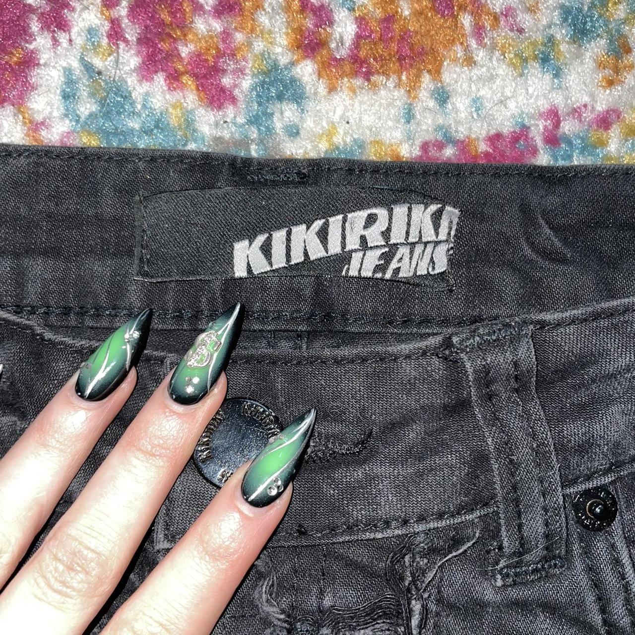 Kiki Riki black distressed patchwork mini skirt,... - Depop