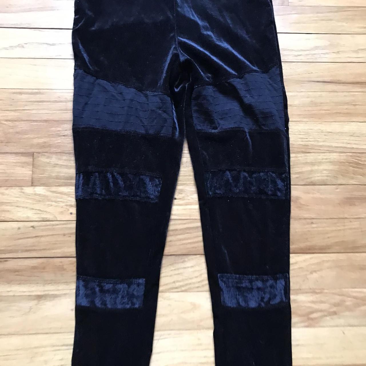 ABOUND Black Velvet Textured Moto Leggings Size... - Depop