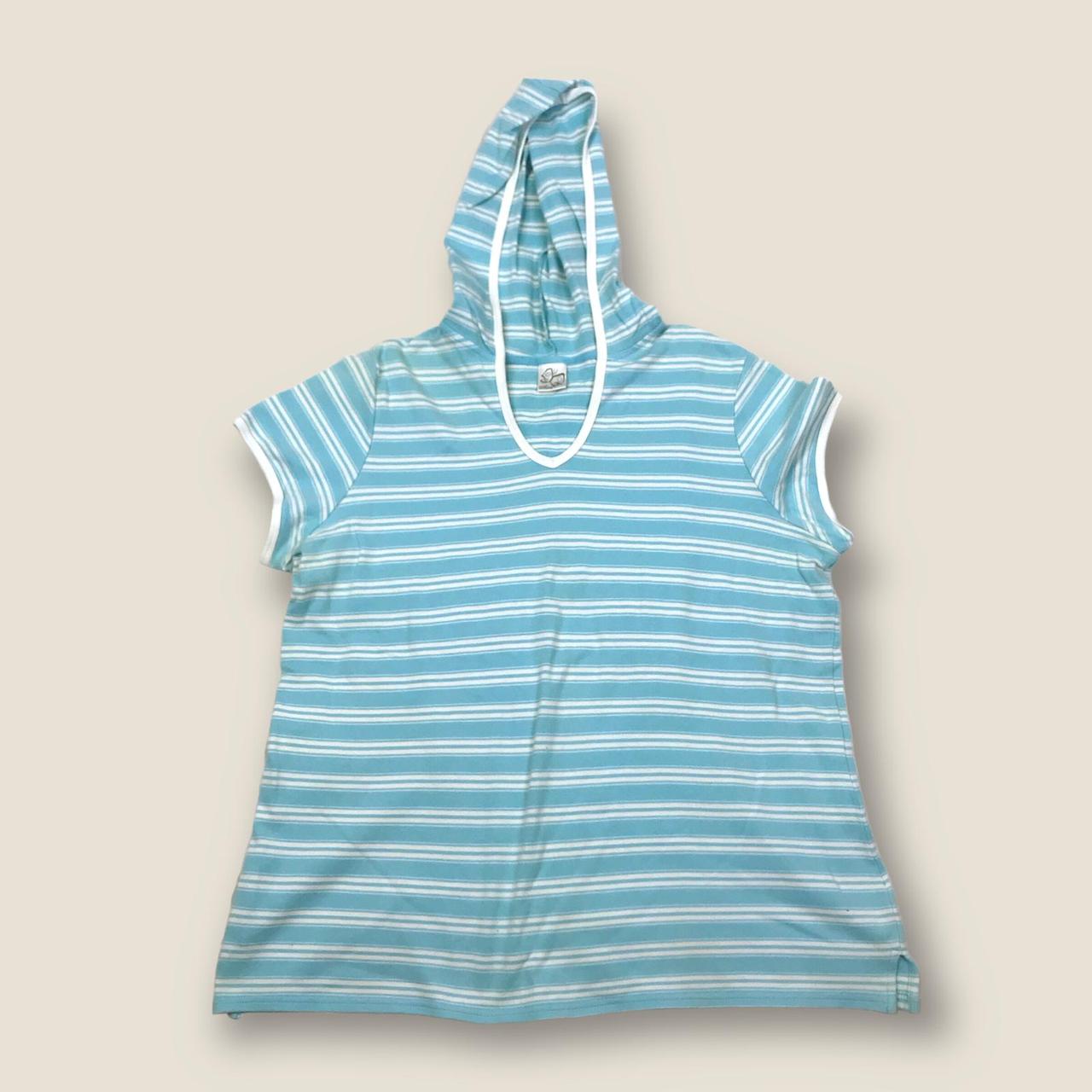 1990s Vintage Fashion Bug Baby Blue Striped Cap... - Depop