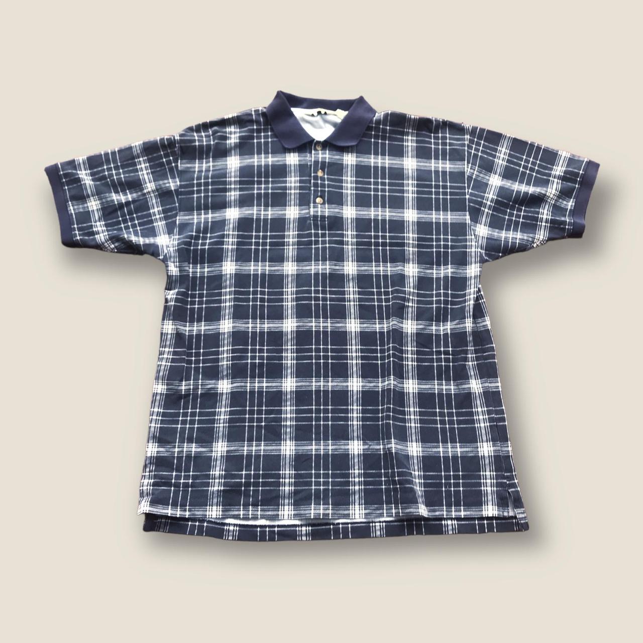 1990s VTG Eddie Bauer Navy Blue Plaid Checked Short... - Depop