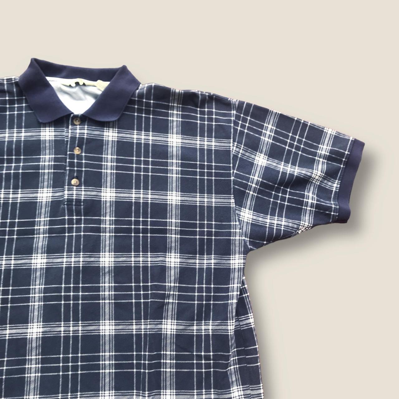 1990s VTG Eddie Bauer Navy Blue Plaid Checked Short... - Depop