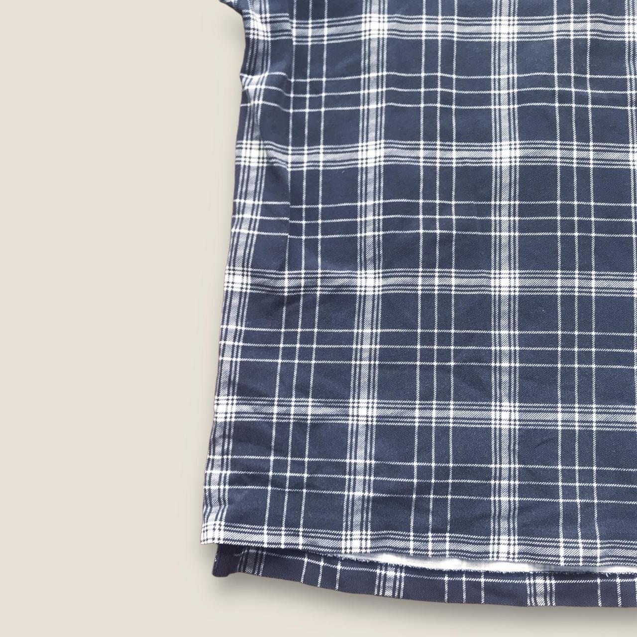 1990s VTG Eddie Bauer Navy Blue Plaid Checked Short... - Depop