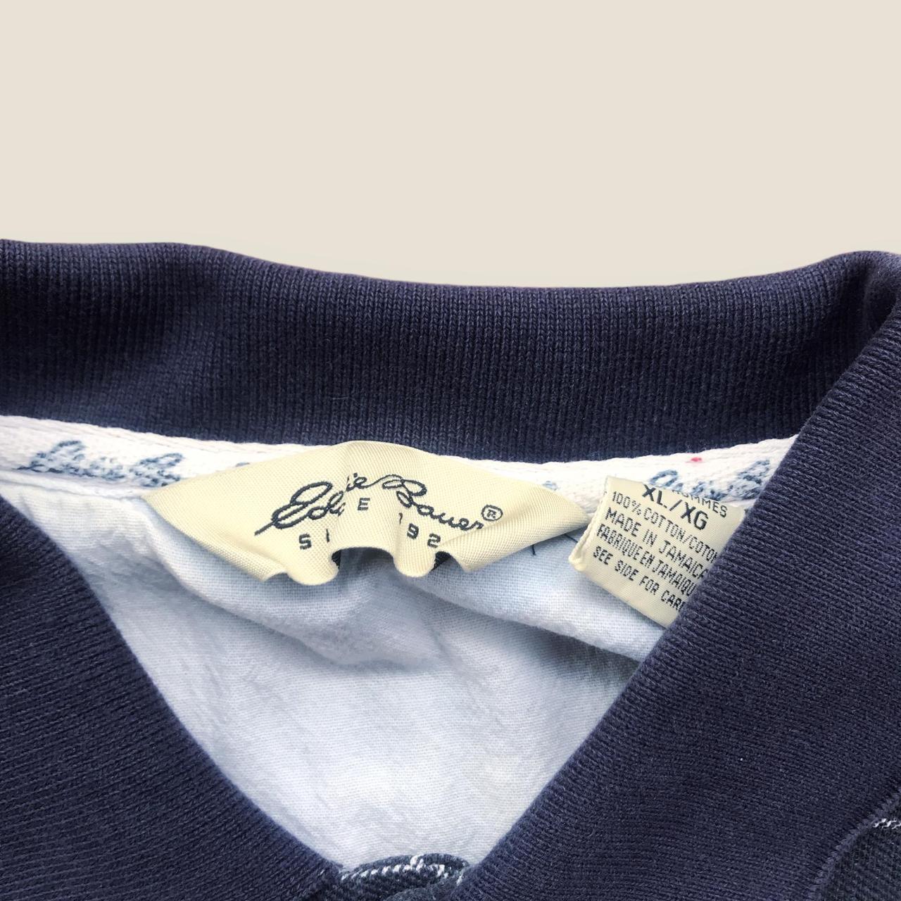 1990s VTG Eddie Bauer Navy Blue Plaid Checked Short... - Depop