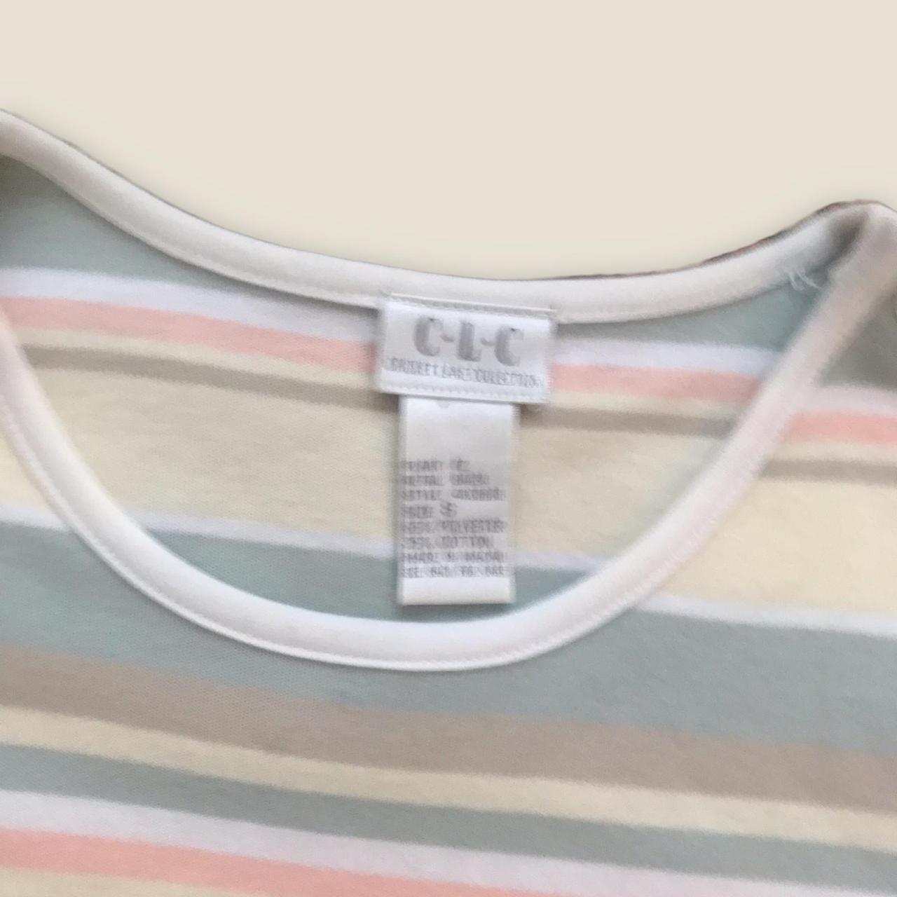 1990s VTG Cricket Lane Pastel Multicolor Striped... - Depop