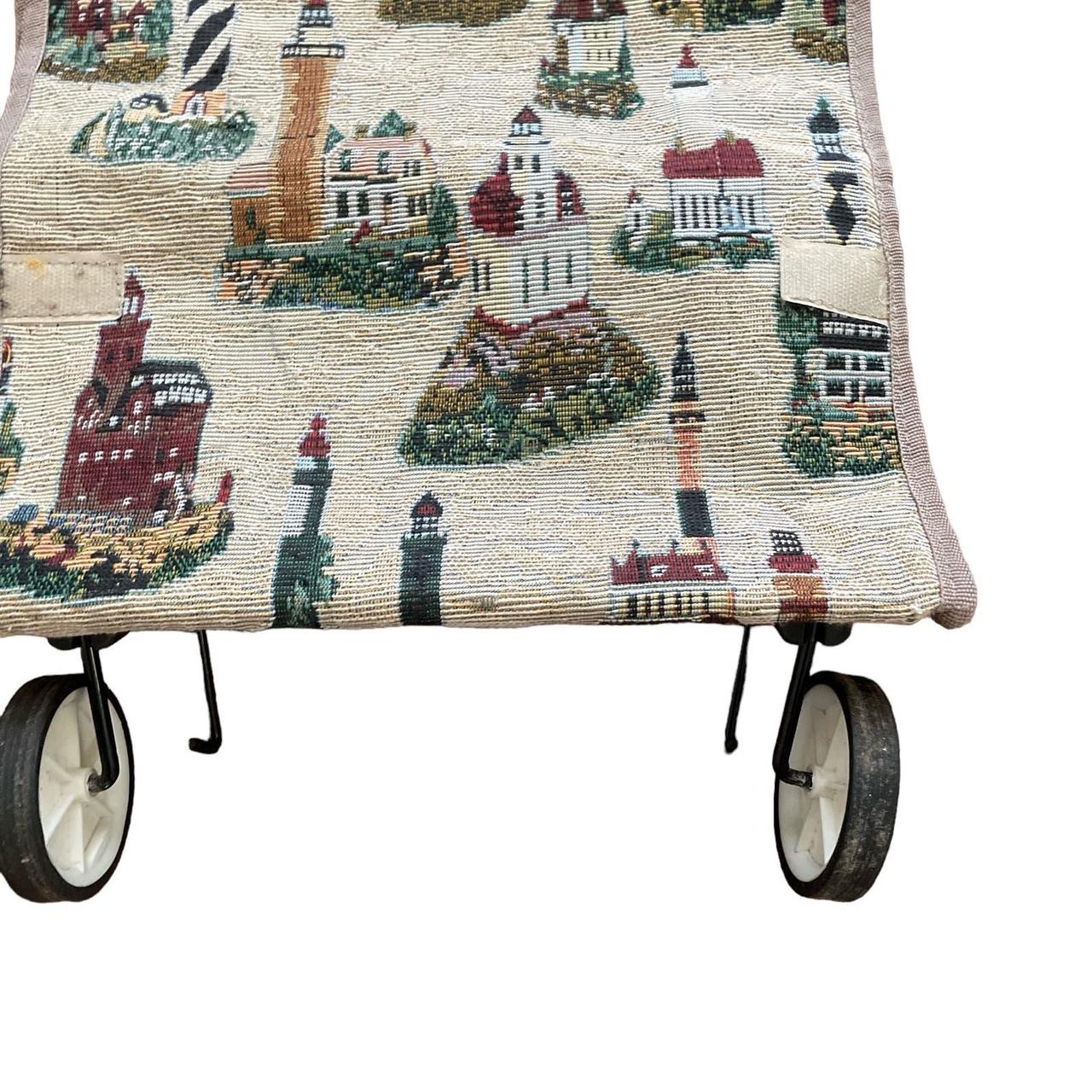 1990s VTG Tan Lighthouse Woven Tapestry Rolling... - Depop