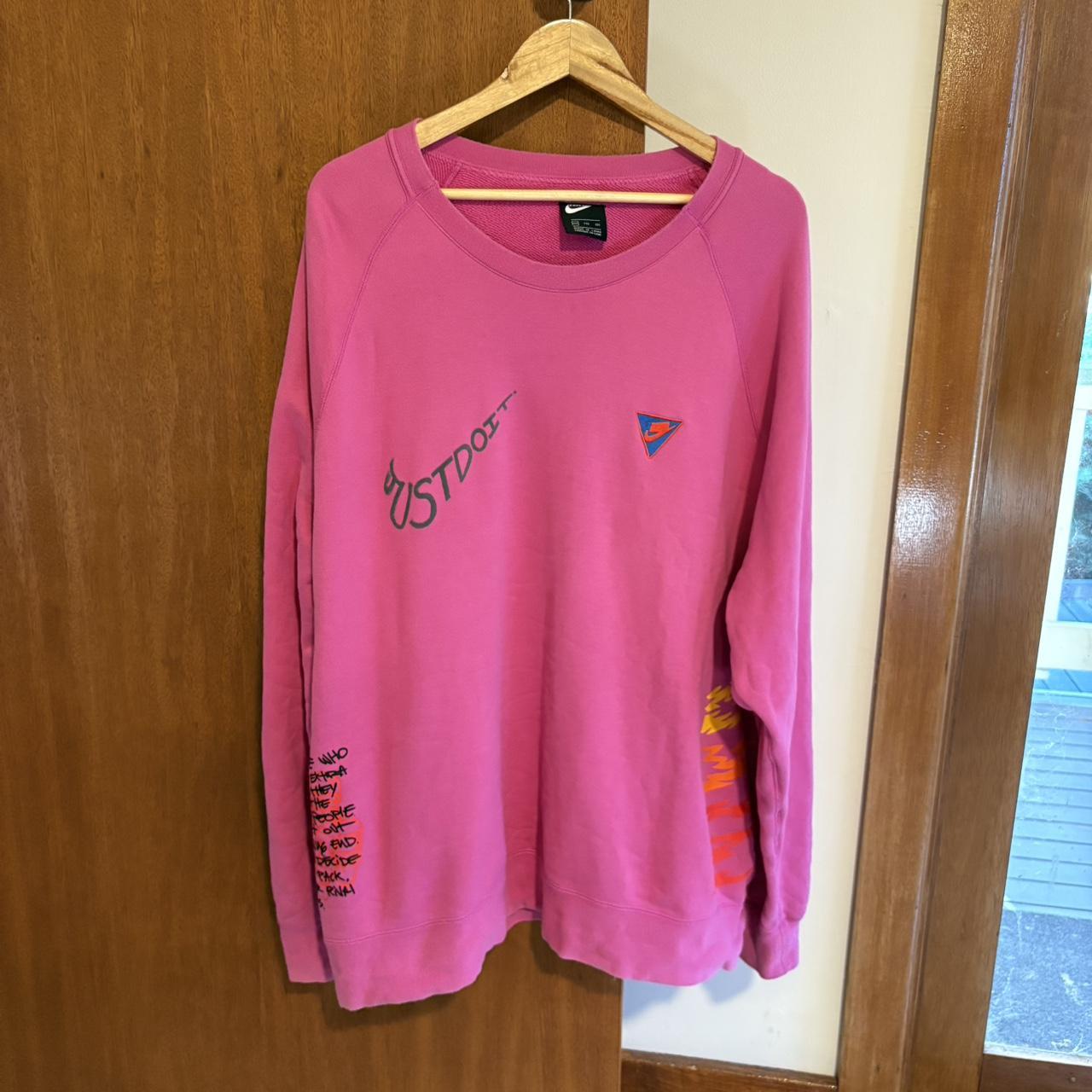 Rare Nike scribble doodle printed flocked crew neck | Depop