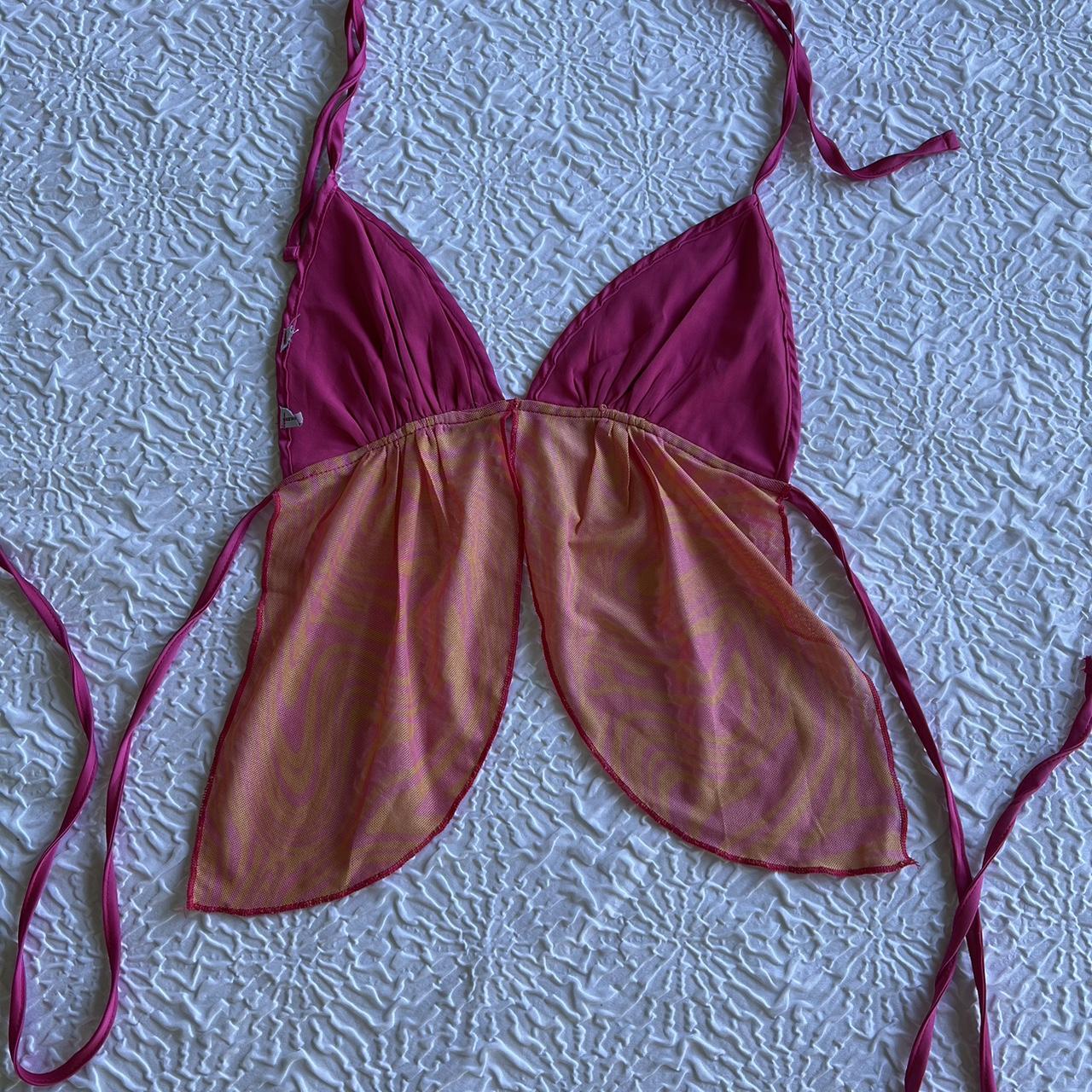 adika orange and pink flowy top worn once perfect... - Depop