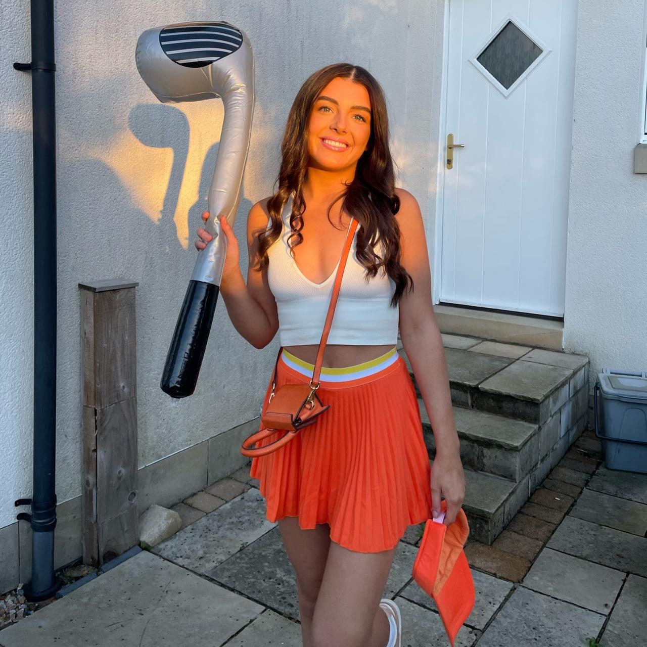 Pub golf Orange skirt Orange headless cap - Depop