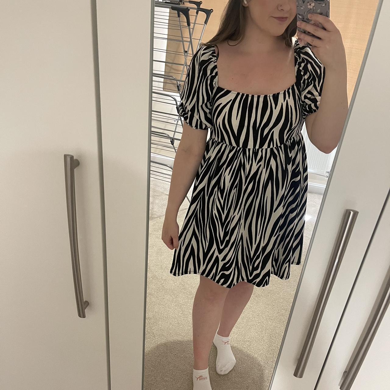 Primark Zebra print dress - size M. Worn once to... - Depop