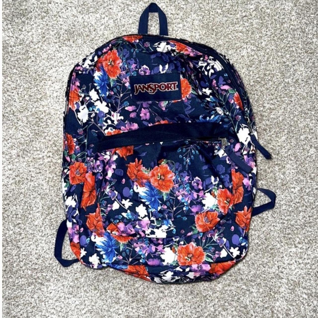 🌺Jansport Backpack 🌺Barely used 🌺Beautiful floral... - Depop