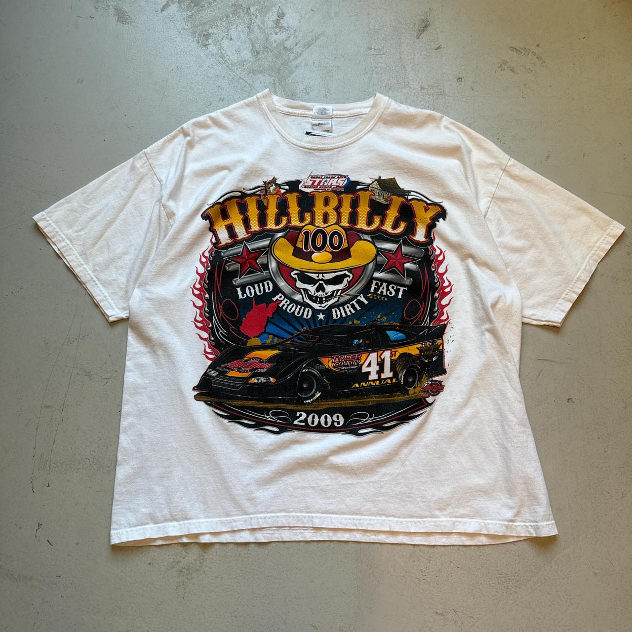 2009 Hill Billy 100 racing tee 25.5W x 29L Cool... - Depop