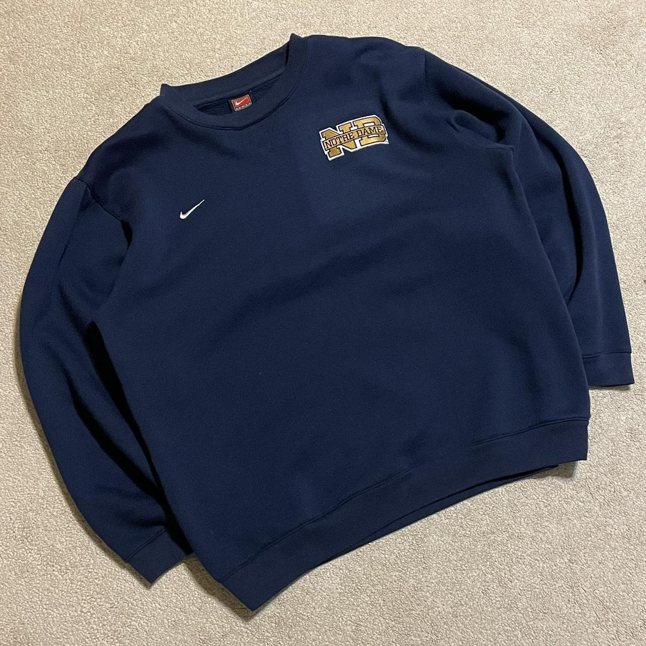 VINTAGE NIKE TEAM SWOOSH NOTRE DAME CREWNECK feel... - Depop