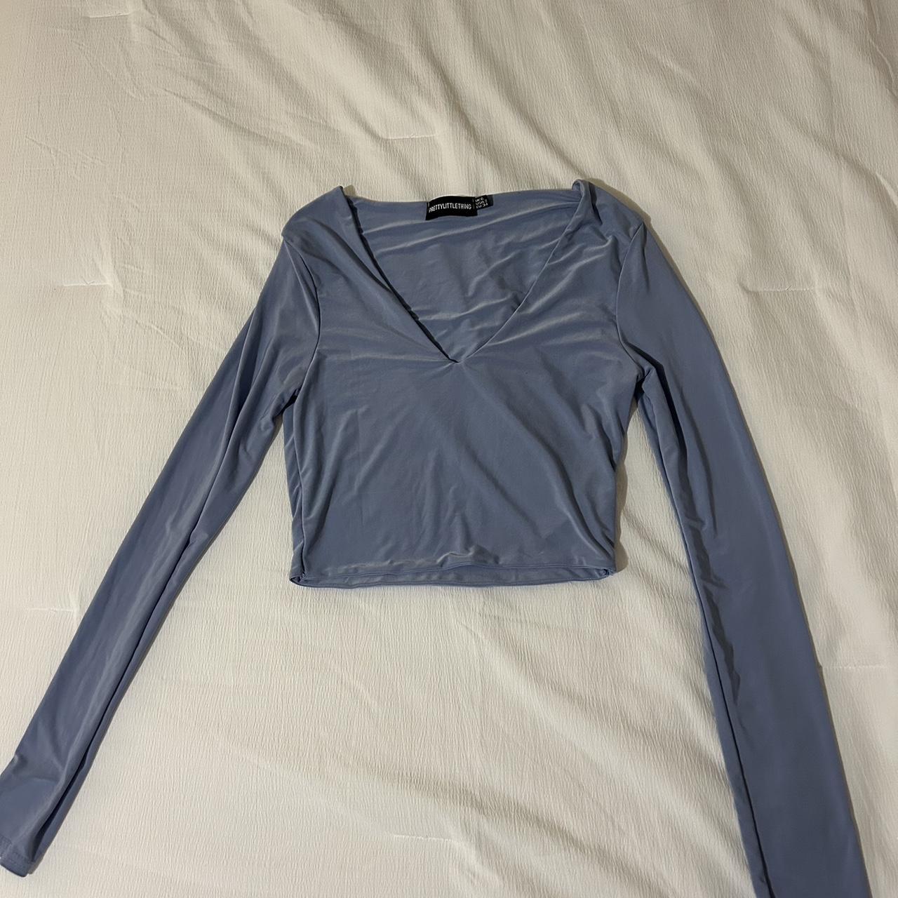 Pretty little thing light blue crop top - Depop